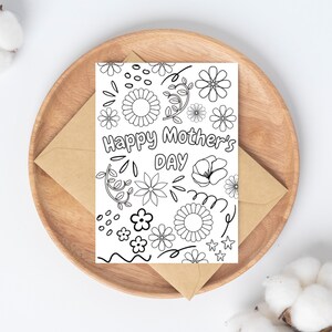 Printable Mother's Day Coloring Card, Folded Funny Mother's Day Card ...