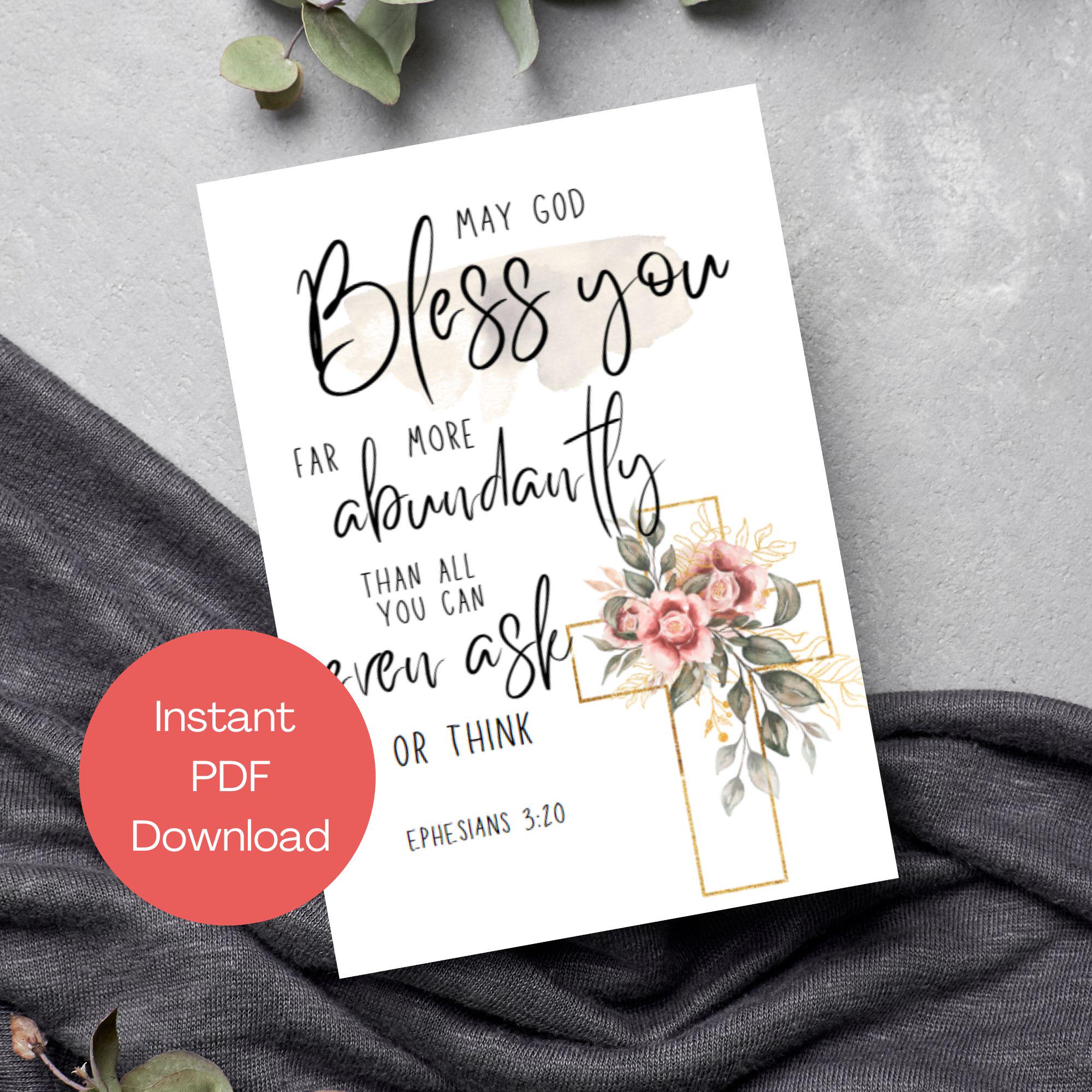 Printable Scripture Birthday Card: Religious Bible Verse (PDF Download ...