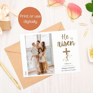 Printable Easter Family Photo Card: Editable Canva Template (7x5) - Etsy