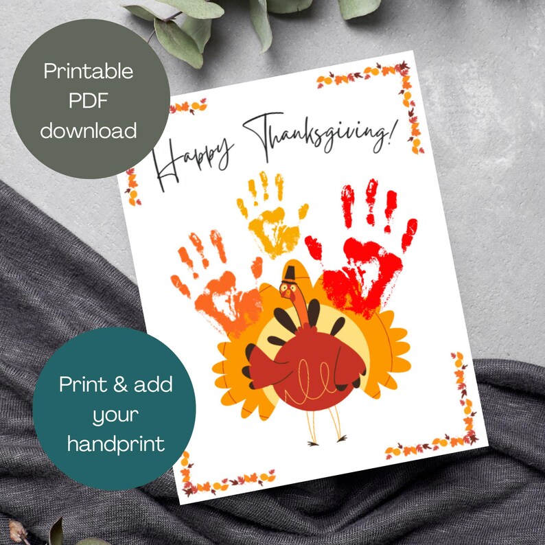 Thanksgiving Handprint Craft: DIY Turkey Gift (instant PDF Download) - Etsy