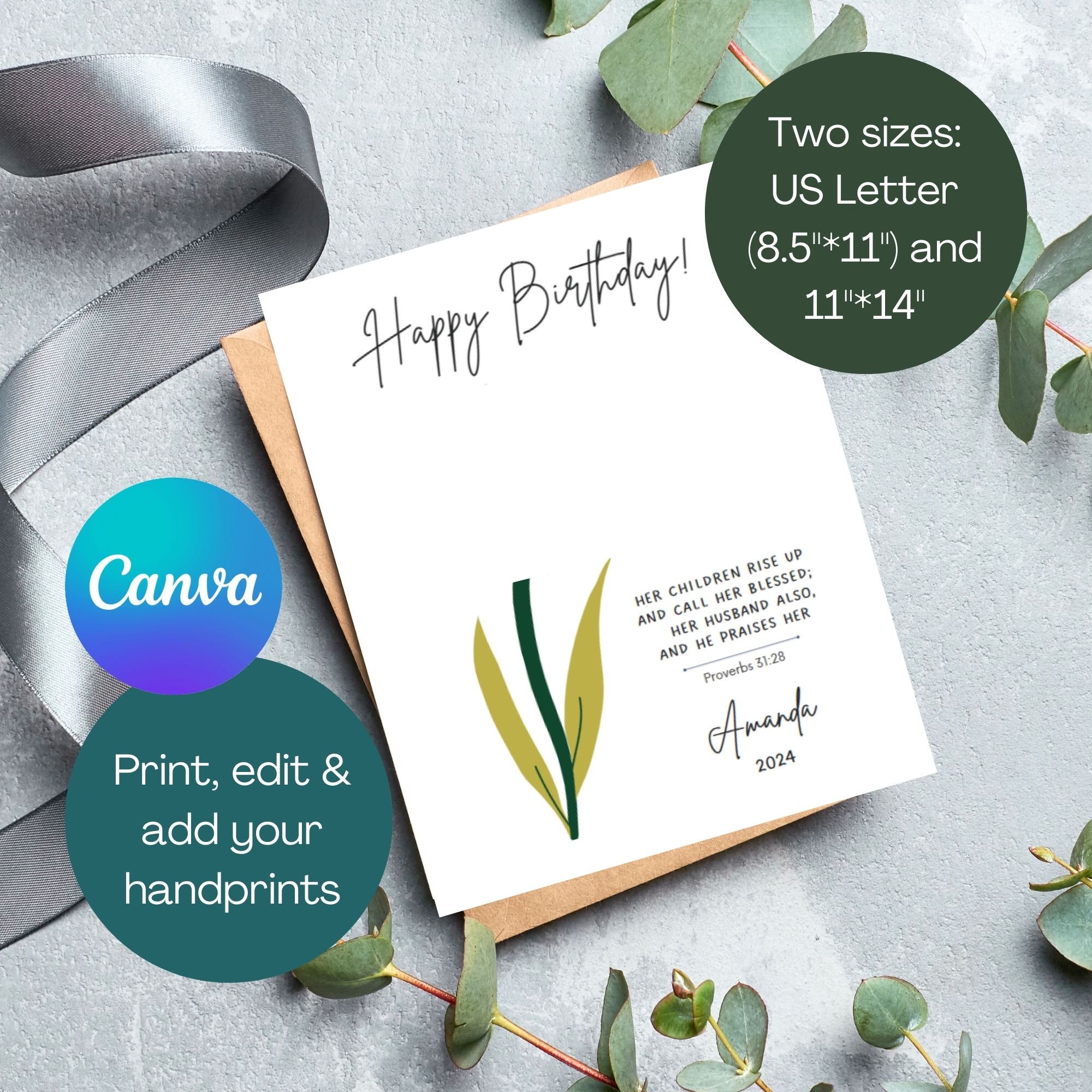 Editable Scripture Happy Birthday Handprint Craft, Personalized ...