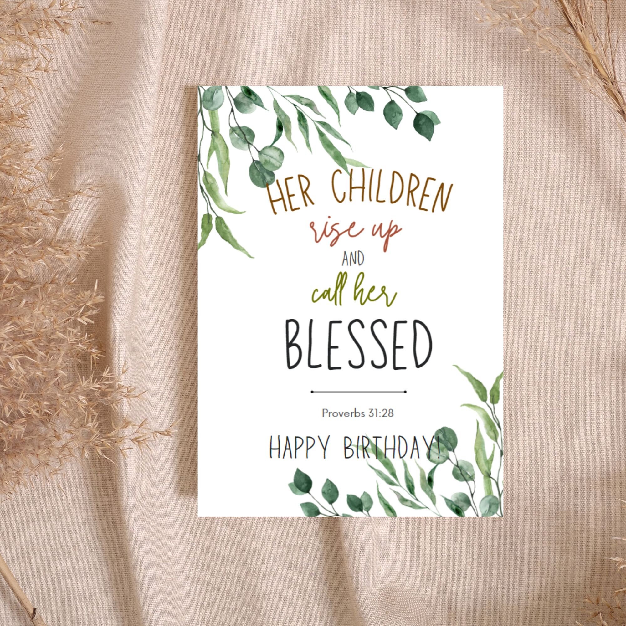 Printable Birthday Card For Mom Scripture Birthday Card For Woman