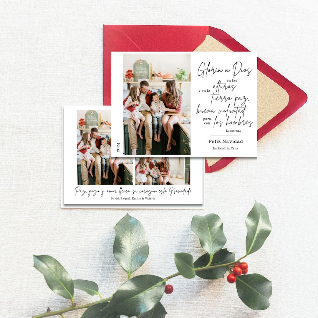 Editable Spanish Religious Christmas Card With Photo, Christian ...