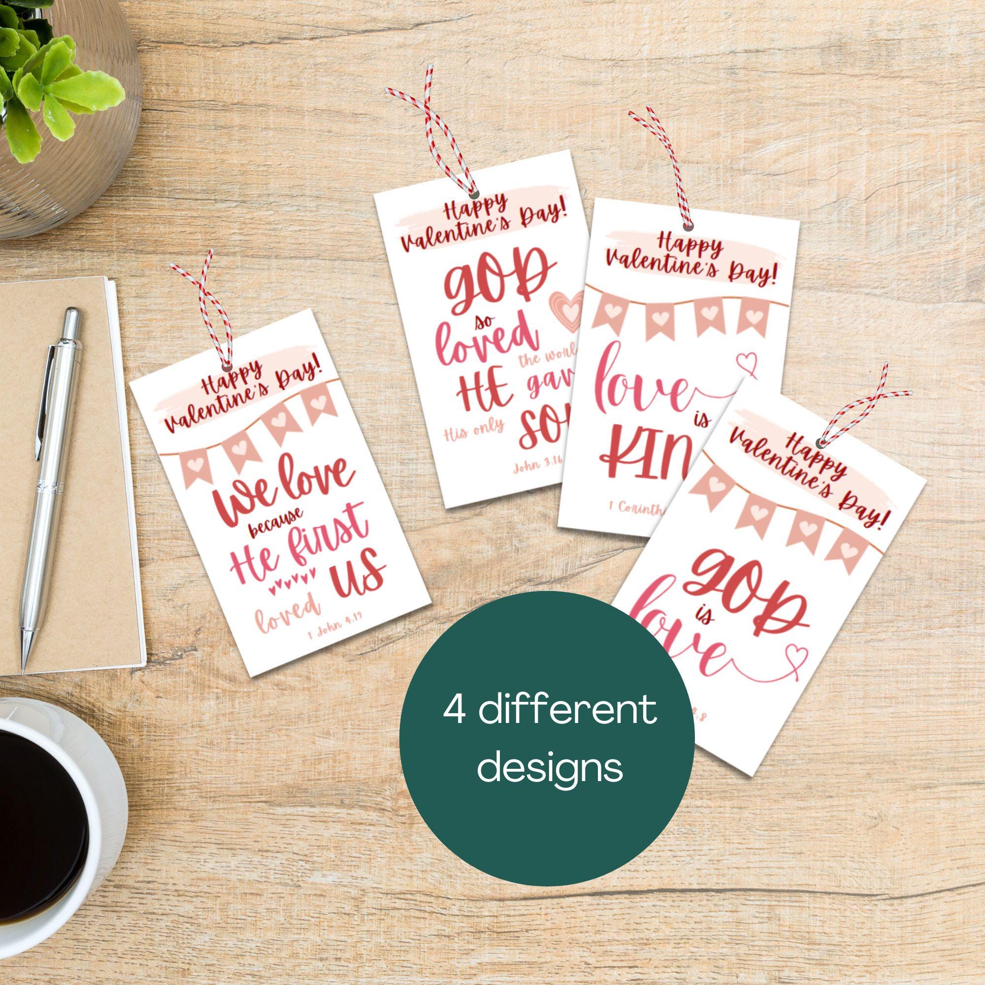 Scripture Valentine's Day Gift Tags, Printable Bible Verse Gift Tags ...
