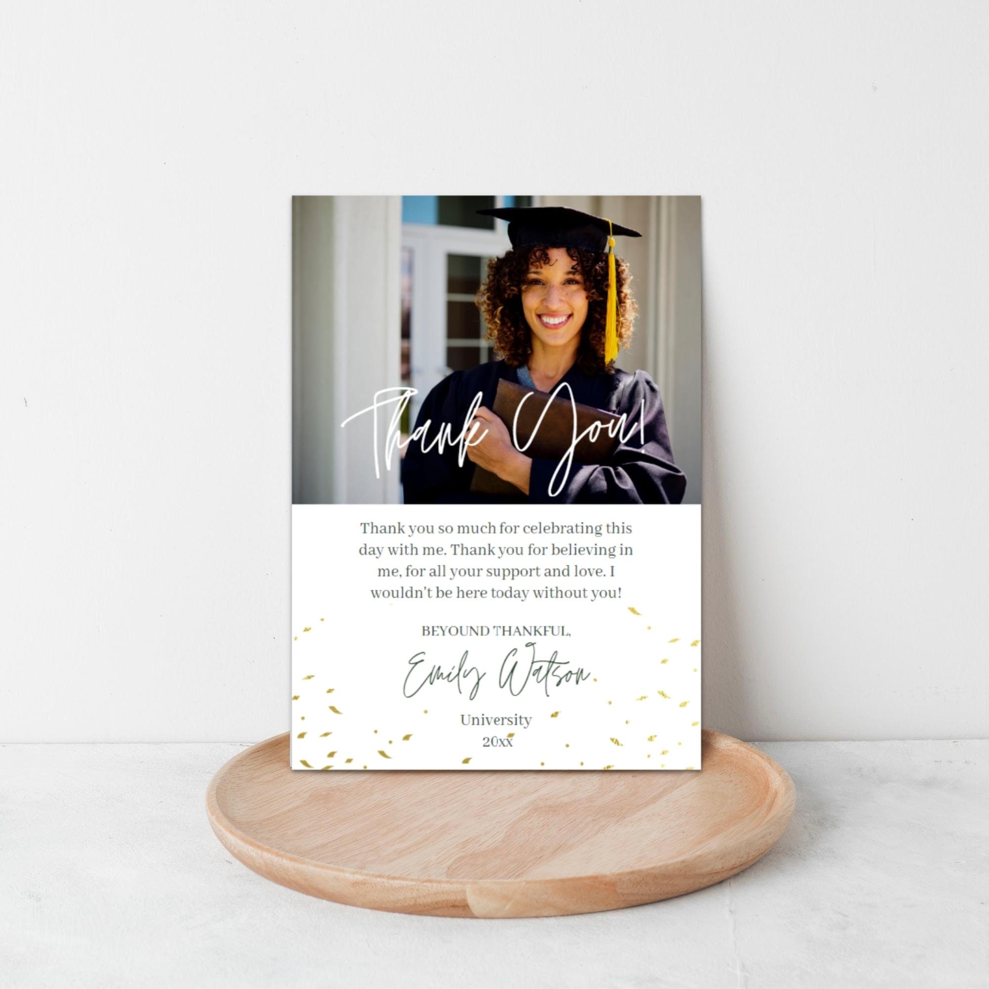 Graduation Thank You Card Template Personalized Graduation - Etsy