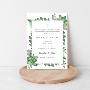 Editable Christian Wedding Invitation Template, Printable Bible Verse 5x7 Wedding Invitation ...