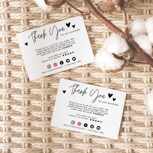 Printable Thank You Cards: Editable Small Business Template (canva) - Etsy