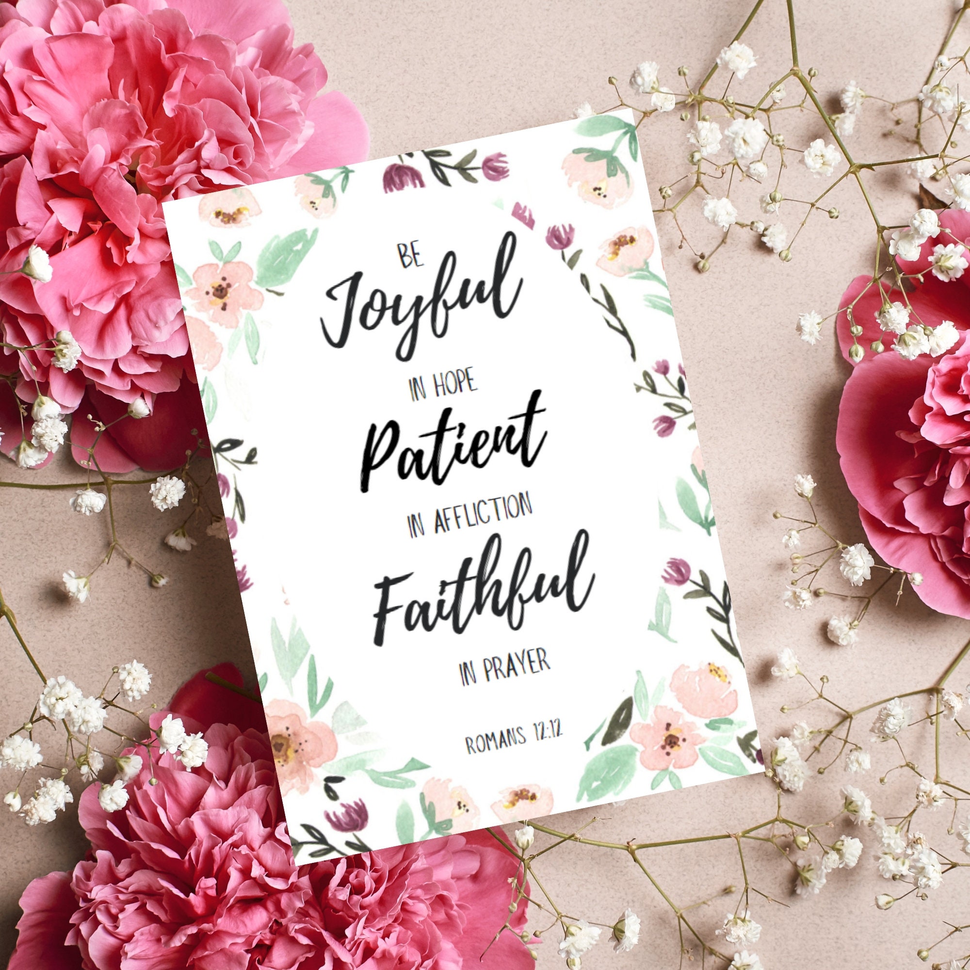 Printable Scripture Greeting Cards, Set of 5 Greeting Cards, Christian ...