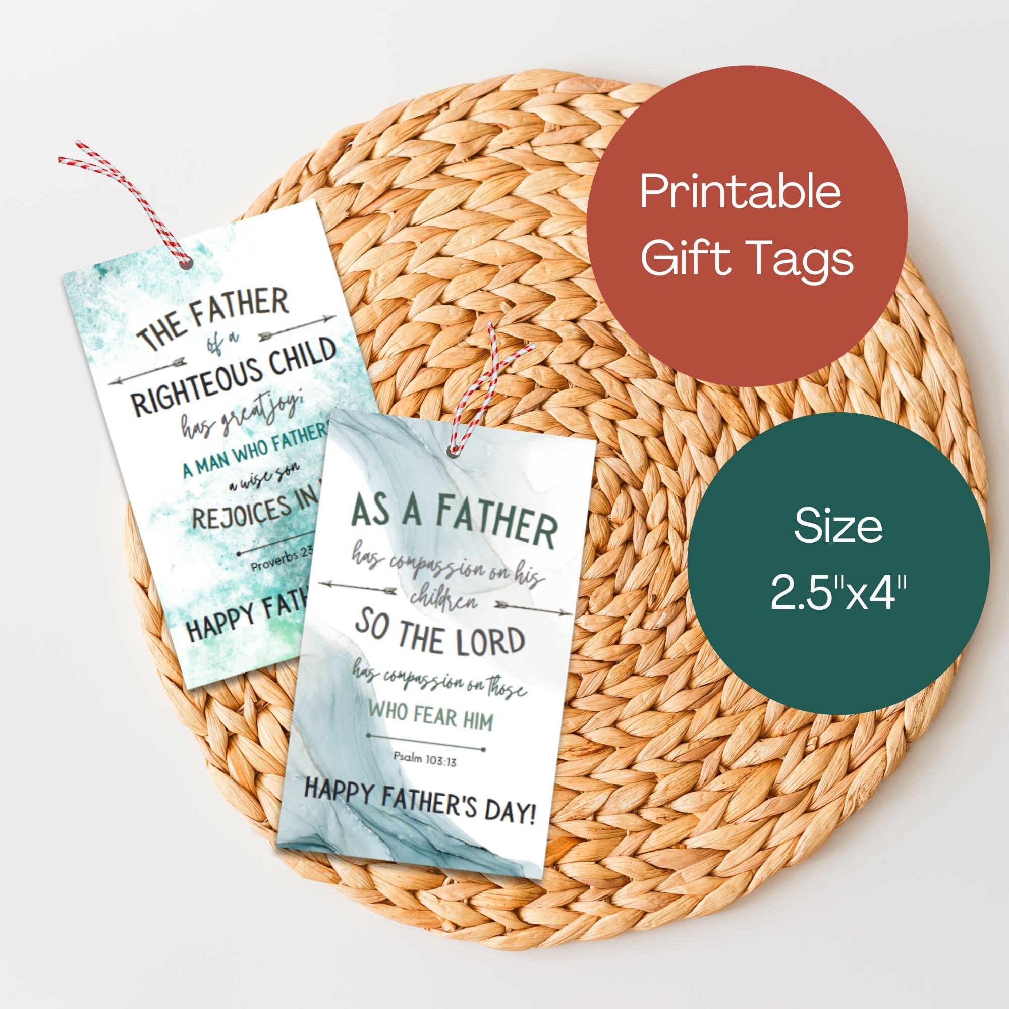 Scripture Father's Day Gift Tags, Printable Father's Day Gift Tags ...