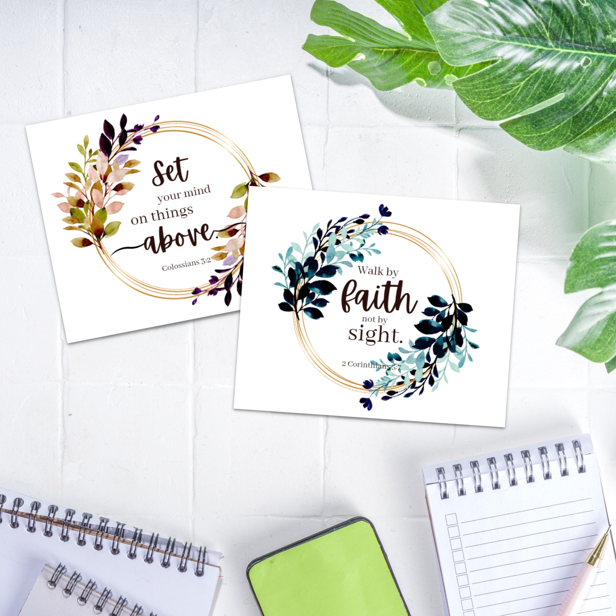 Set of 5 Printable Scripture Greeting Cards Greeting Cards - Etsy