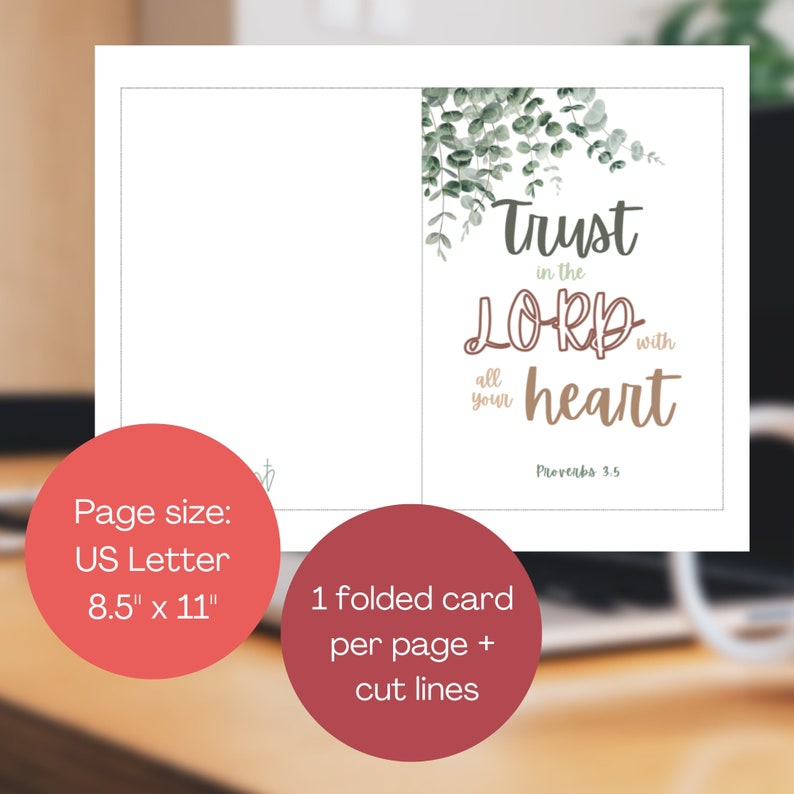 Set of 4 Printable Scripture Greeting Cards, Greeting Cards, Christian ...