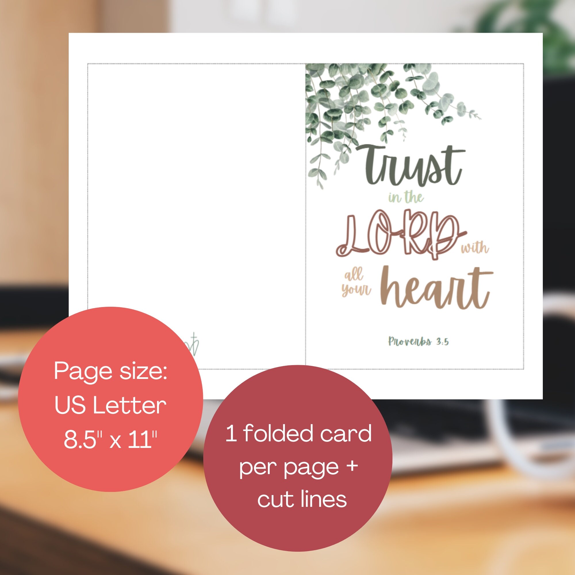 Set of 4 Printable Scripture Greeting Cards, Greeting Cards, Christian ...