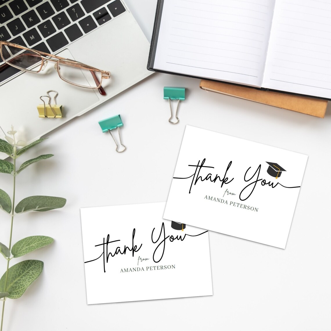 Folded Graduation Thank You Card Template Personalized - Etsy