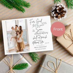 Christian Christmas Card Template With Photo, Religious Christmas Card ...