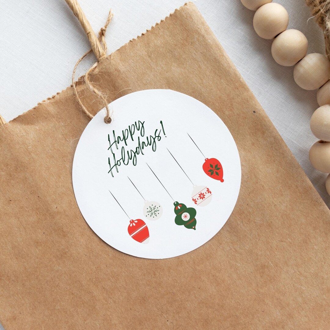 Christmas Gift Tags Printable, Christmas Greetings, Simple Minimalist 3 ...