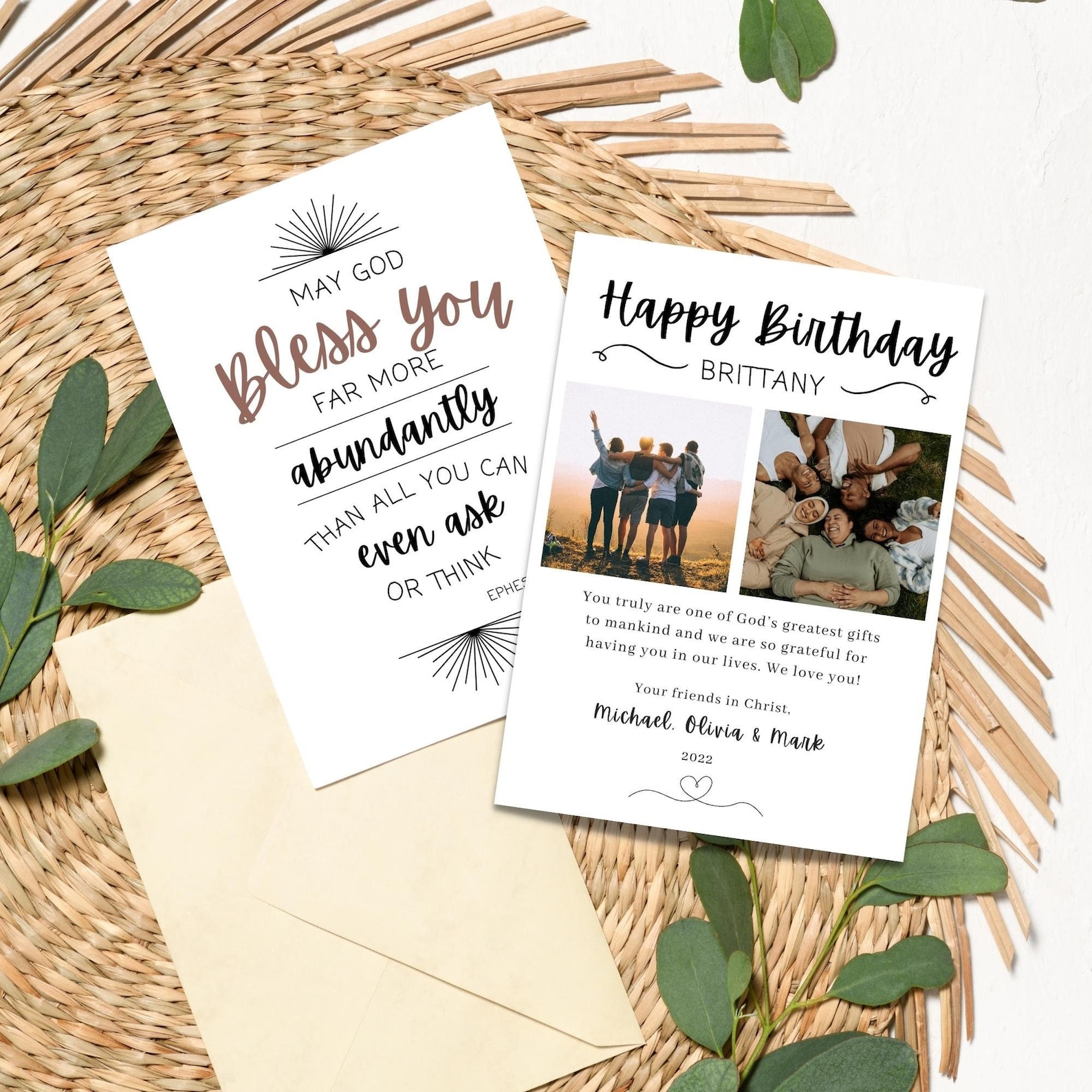 Christian Birthday Card Template, Editable Birthday Card for Her ...