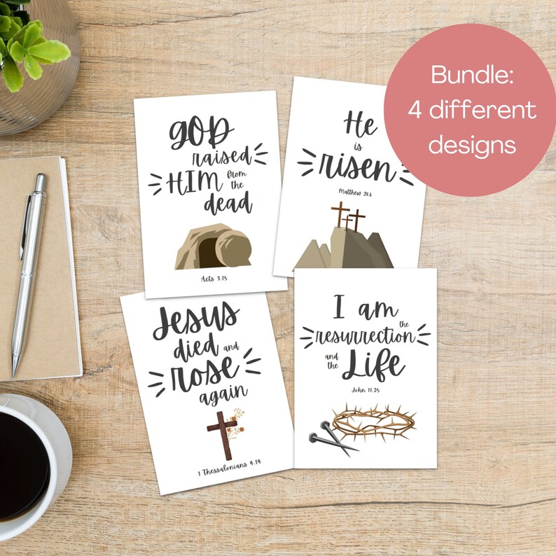 Scripture Easter Cards, Printable Easter Cards, Christian Easter ...
