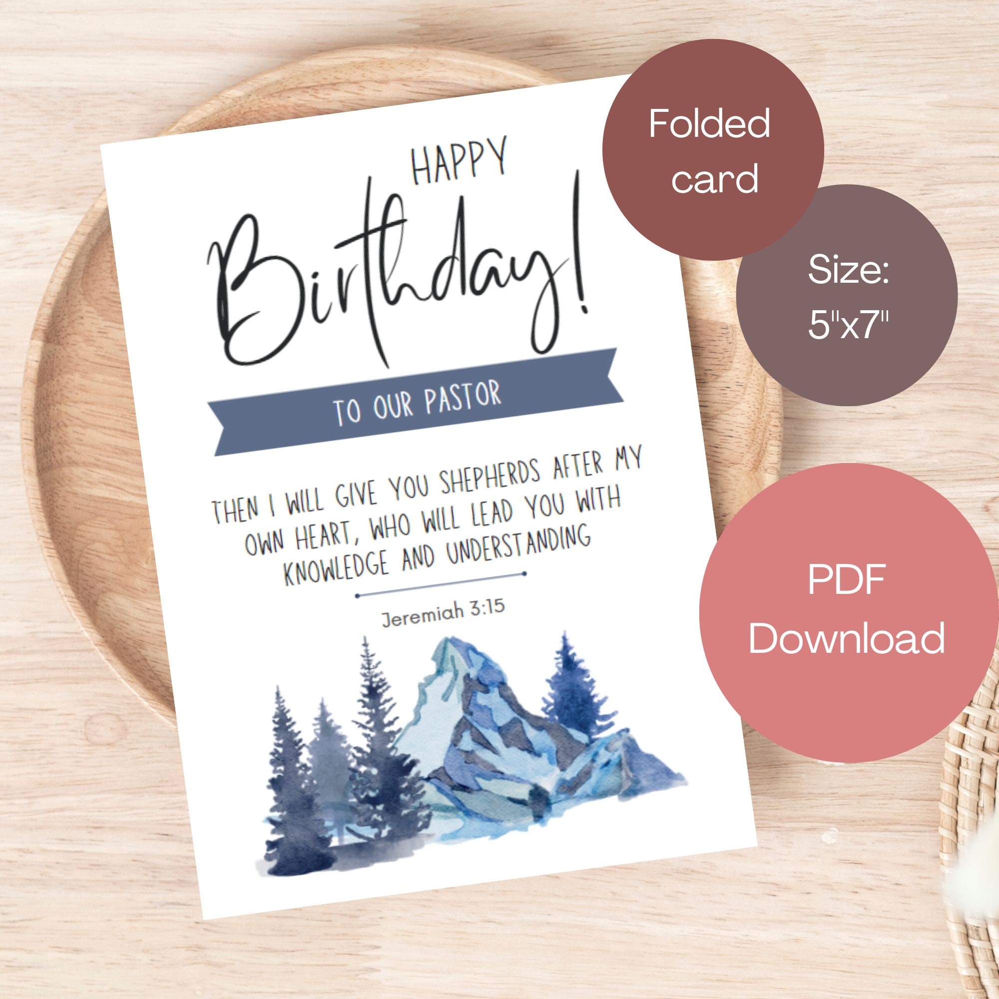 Printable Birthday Card for Pastor: Scripture Bible Verse (PDF Download ...