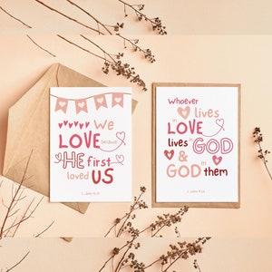 Printable Scripture Valentine Cards: Christian Bible Verse Set (digital ...