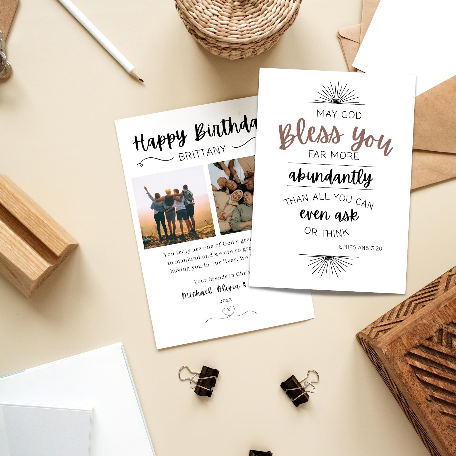 Christian Birthday Card Template: Editable Photo Card (digital Download ...