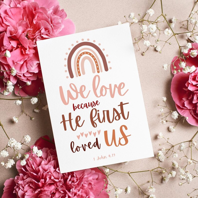 Set of 4 Printable Scripture Valentine Cards, Christian Valentine Cards ...