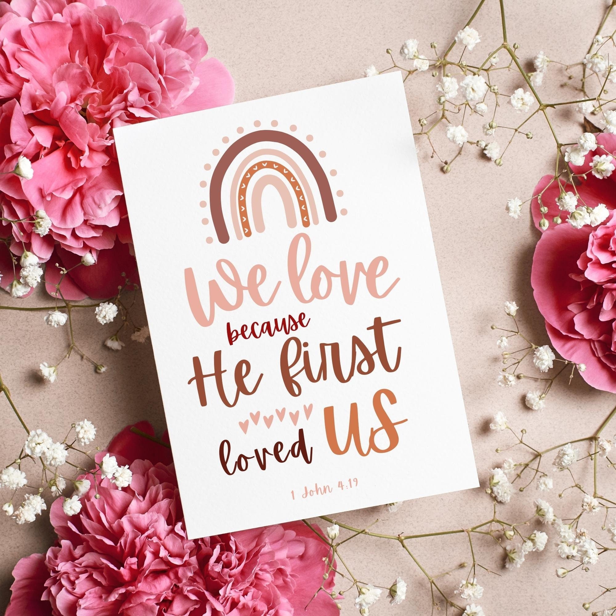 Set of 4 Printable Scripture Valentine Cards, Christian Valentine Cards ...