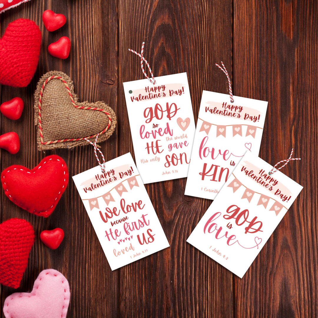 Scripture Valentine's Day Gift Tags, Printable Bible Verse Gift Tags ...