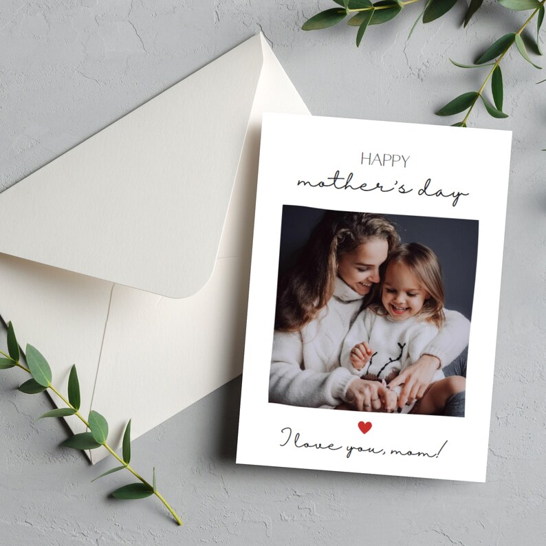 Editable Mothers Day Card With Photo Card for Mom for - Etsy