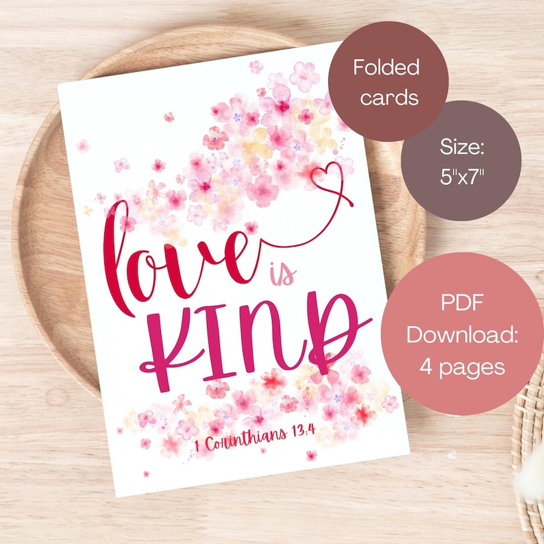 Set of 4 Scripture Valentine Cards, Printable Valentine Cards ...