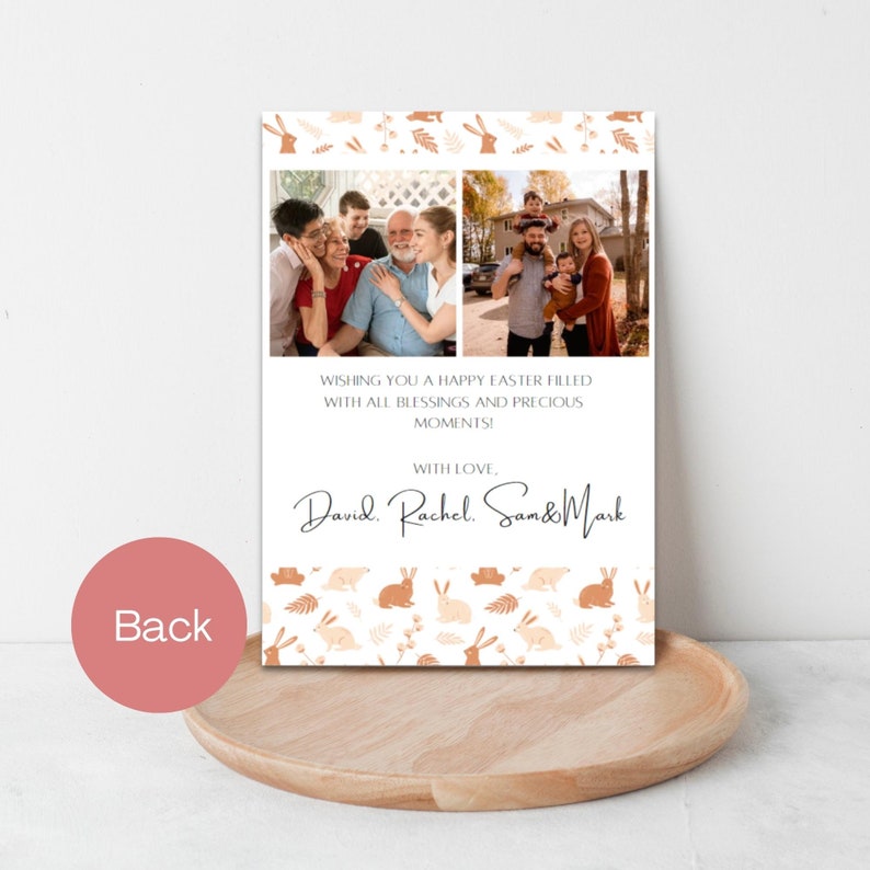 Printable Easter Family Card With Photo, Editable Easter Greeting Card ...