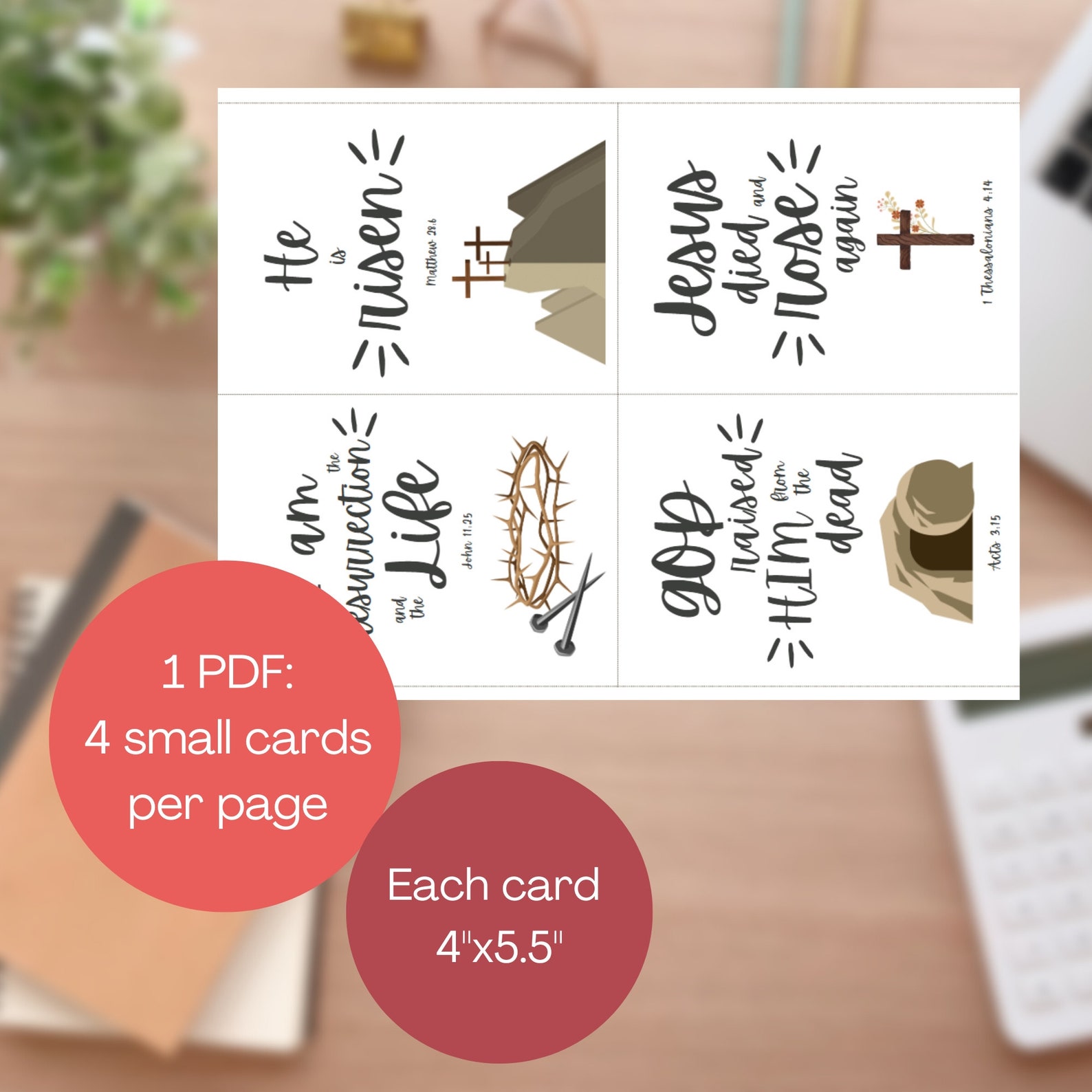 Scripture Easter Cards, Printable Easter Cards, Christian Easter Greeting Cards, Bible Verse ...