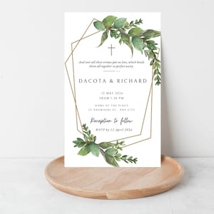 Editable Christian Wedding Invitation Template: Bible Verse, Greenery (digital Download) - Etsy