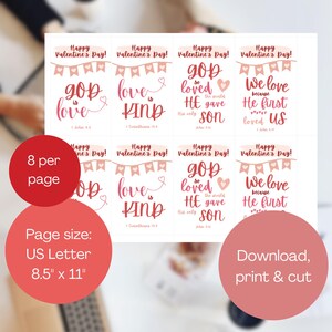 Scripture Valentine's Day Gift Tags, Printable Bible Verse Gift Tags ...