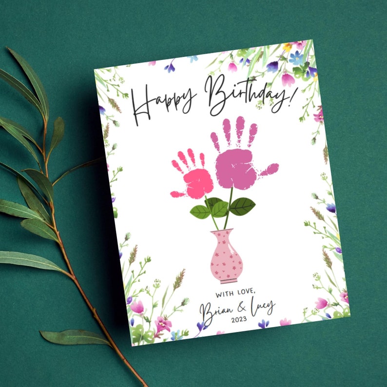 Editable Happy Birthday Handprint Craft From Kids, Personalized ...