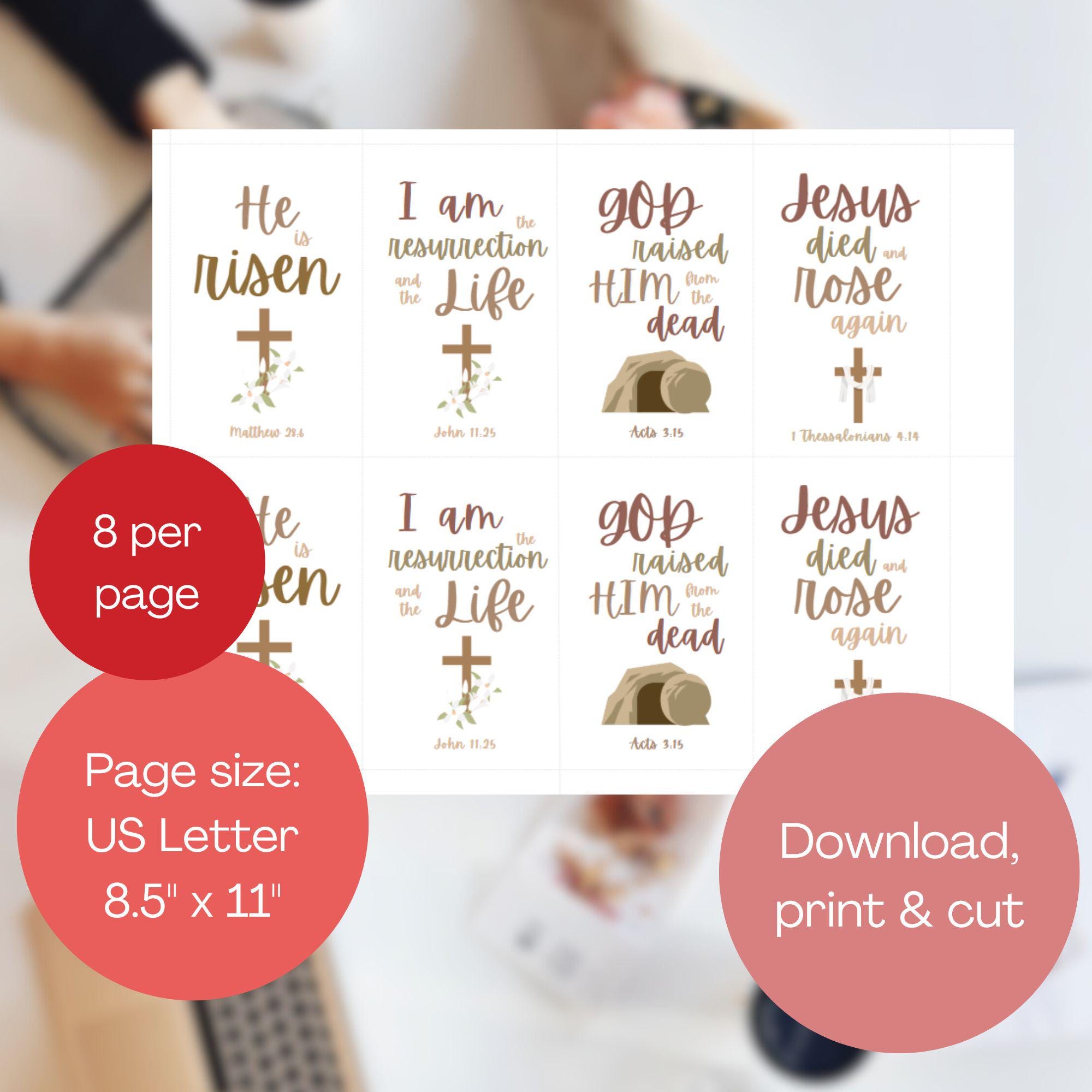 Printable Scripture Easter Gift Tags: Christian Bible Verse (digital ...