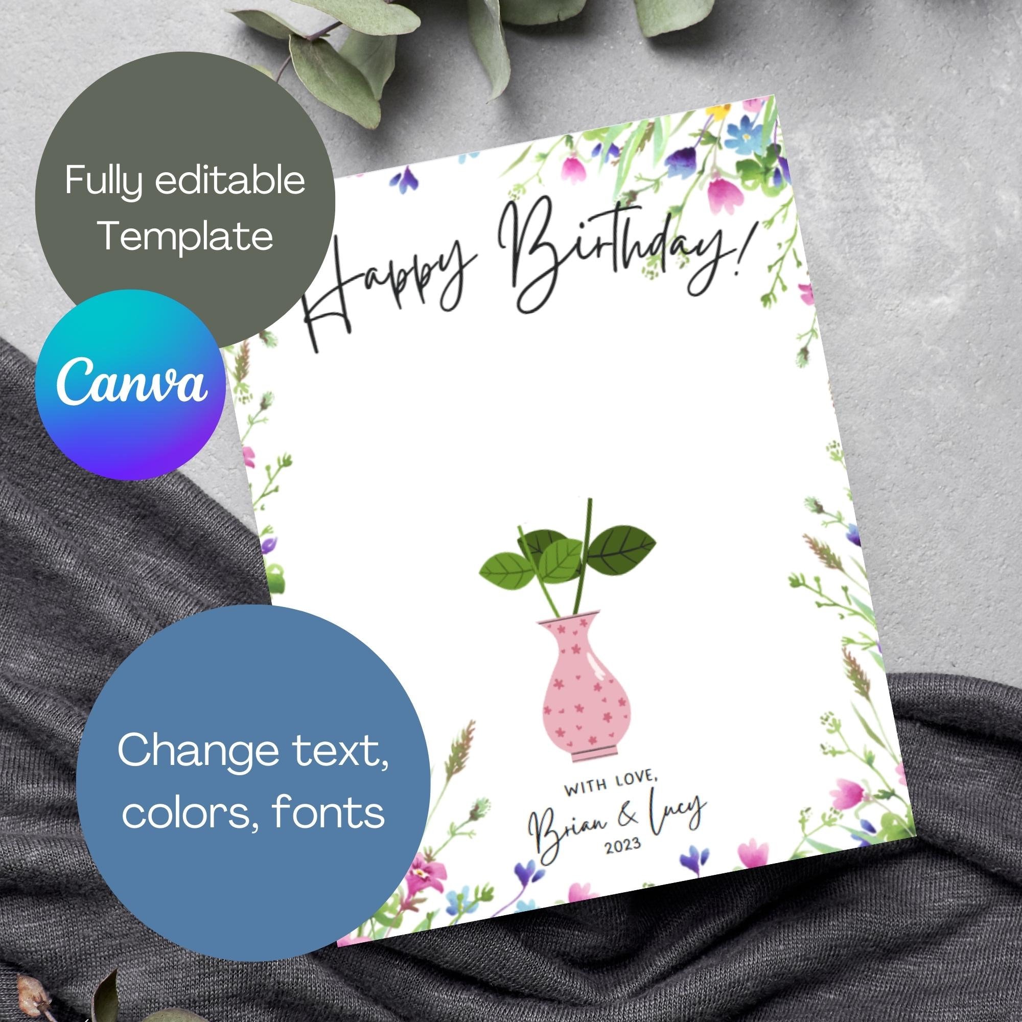 Editable Happy Birthday Handprint Craft From Kids, Personalized ...