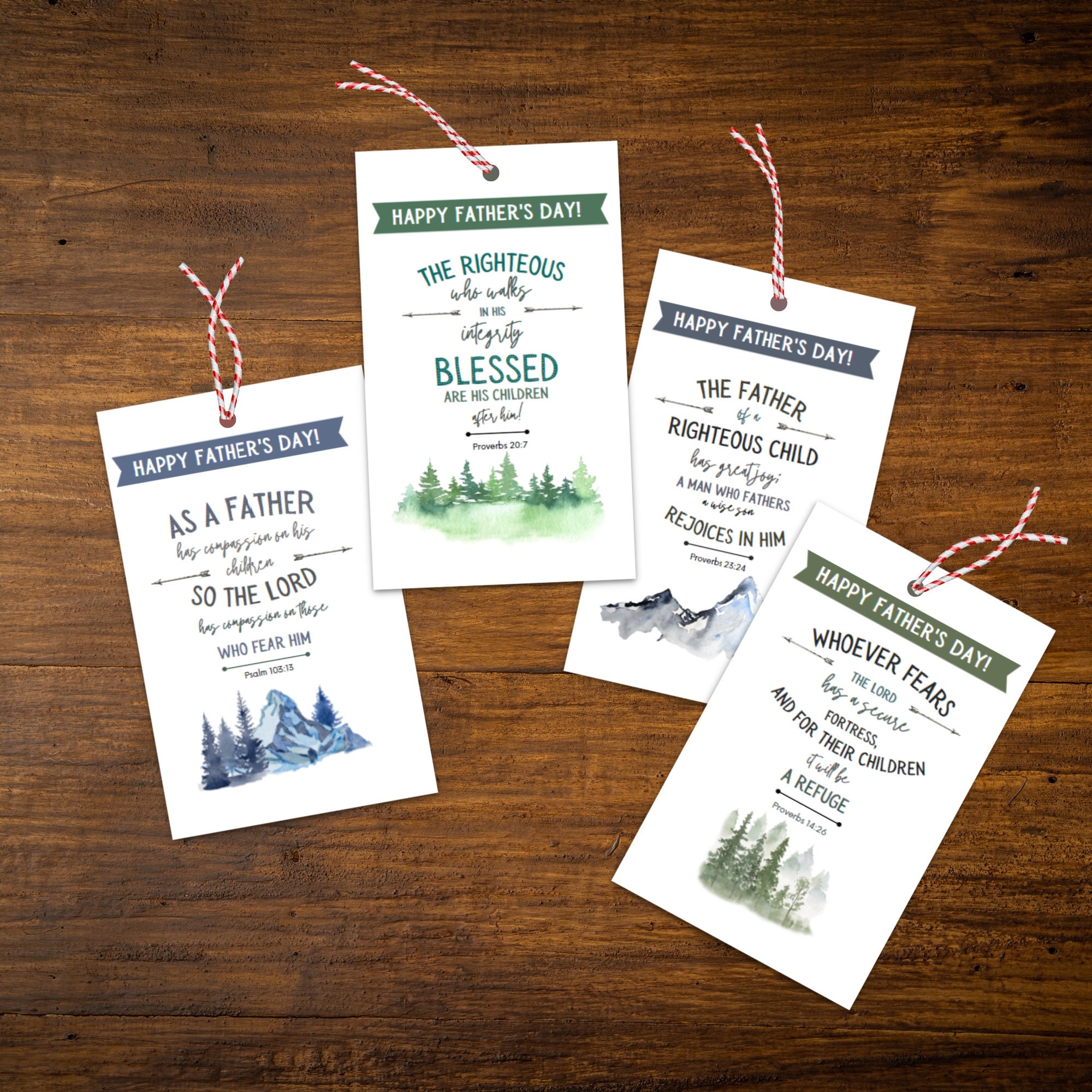 Scripture Father's Day Gift Tags, Printable Father's Day Gift Tags ...