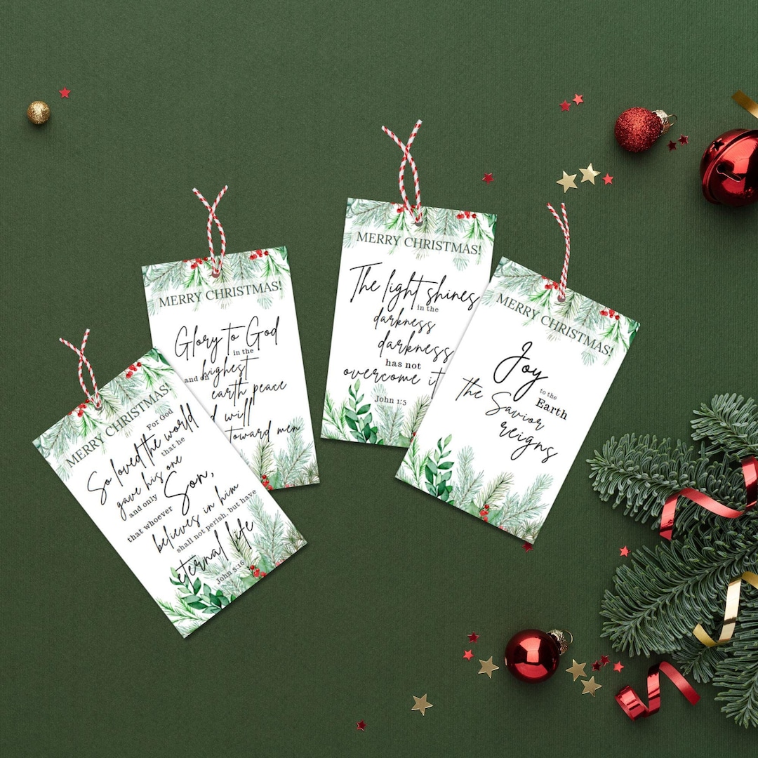 Printable Scripture Christmas Gift Tags, Printable Bible Verse Gift ...