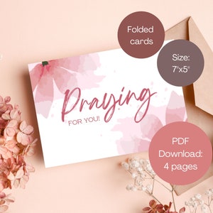 Printable Prayer Cards, Set of 4 Praying for You Cards, Christian Bible ...