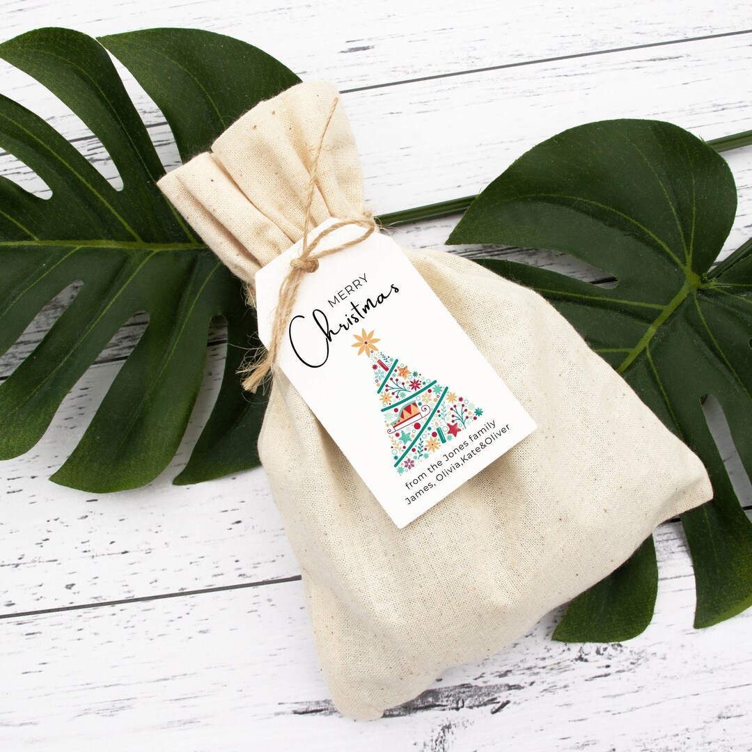 Printable Christmas Gift Tags, Holiday Favor Tags, Merry Christmas Tags ...