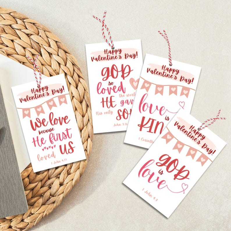 Scripture Valentine's Day Gift Tags, Printable Bible Verse Gift Tags ...