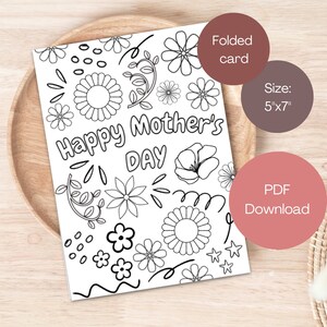 Printable Mother's Day Coloring Card, Folded Funny Mother's Day Card ...