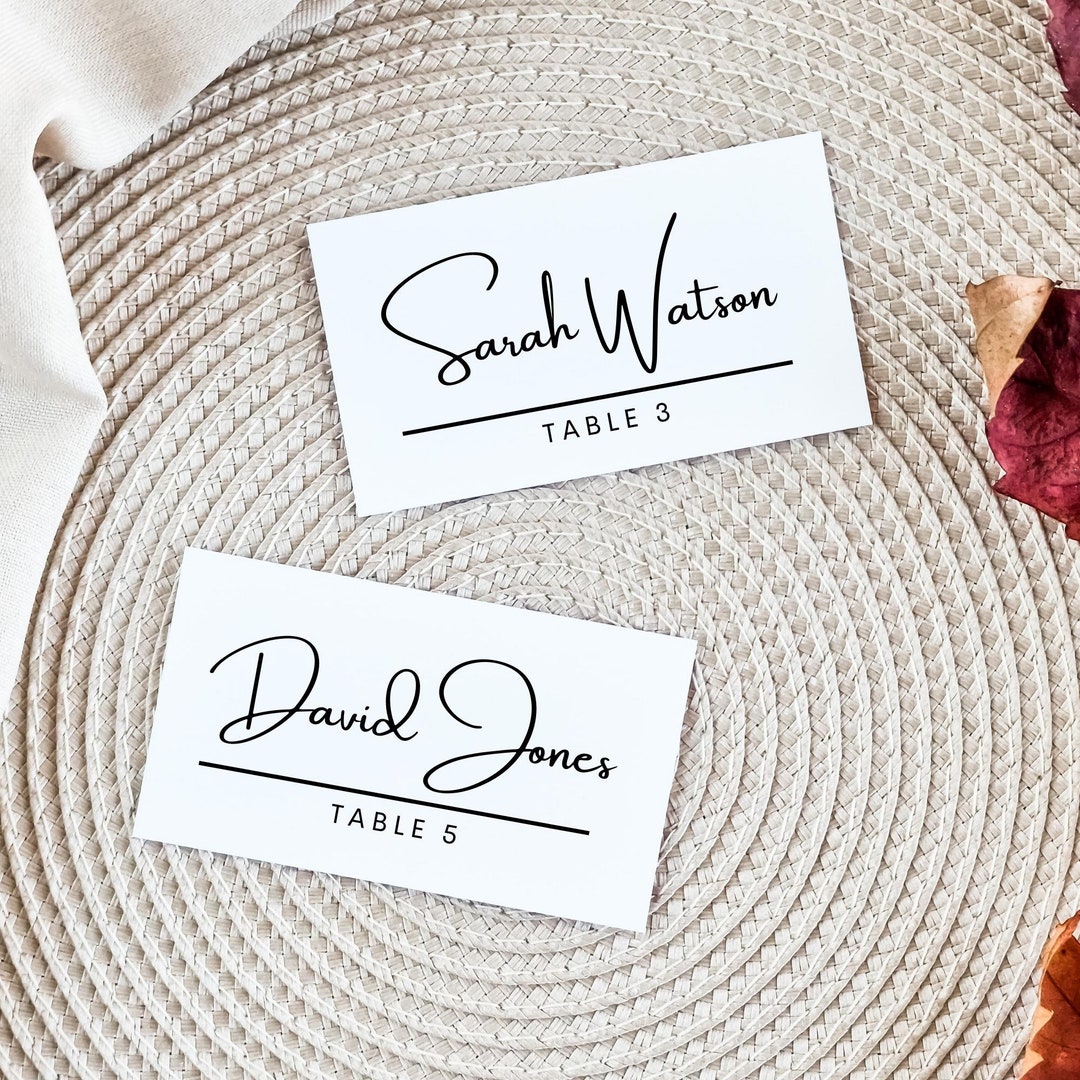 Wedding Place Cards Template, Printable Place Card, Instant Download ...