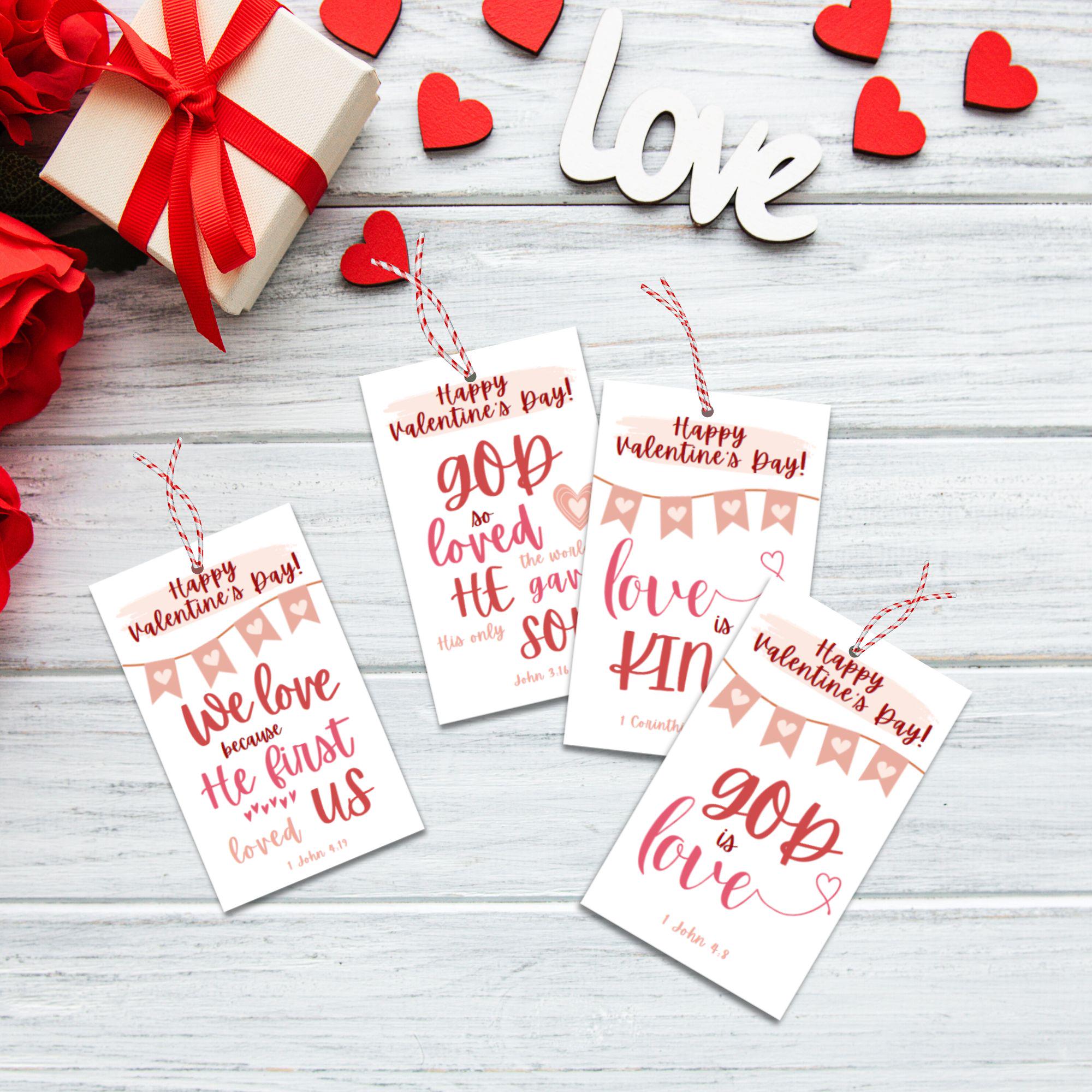 Scripture Valentine's Day Gift Tags, Printable Bible Verse Gift Tags ...