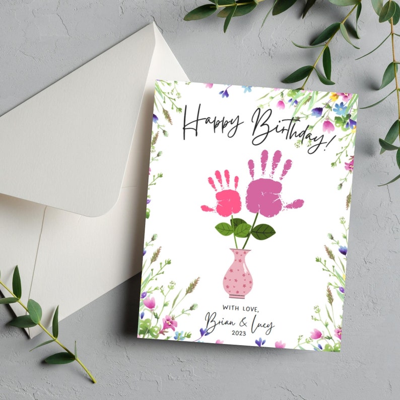 Editable Happy Birthday Handprint Craft From Kids, Personalized ...