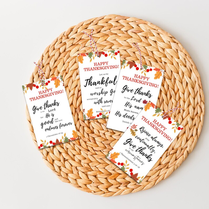 Scripture Thanksgiving Gift Tags: Christian Bible Verse (PDF Download ...