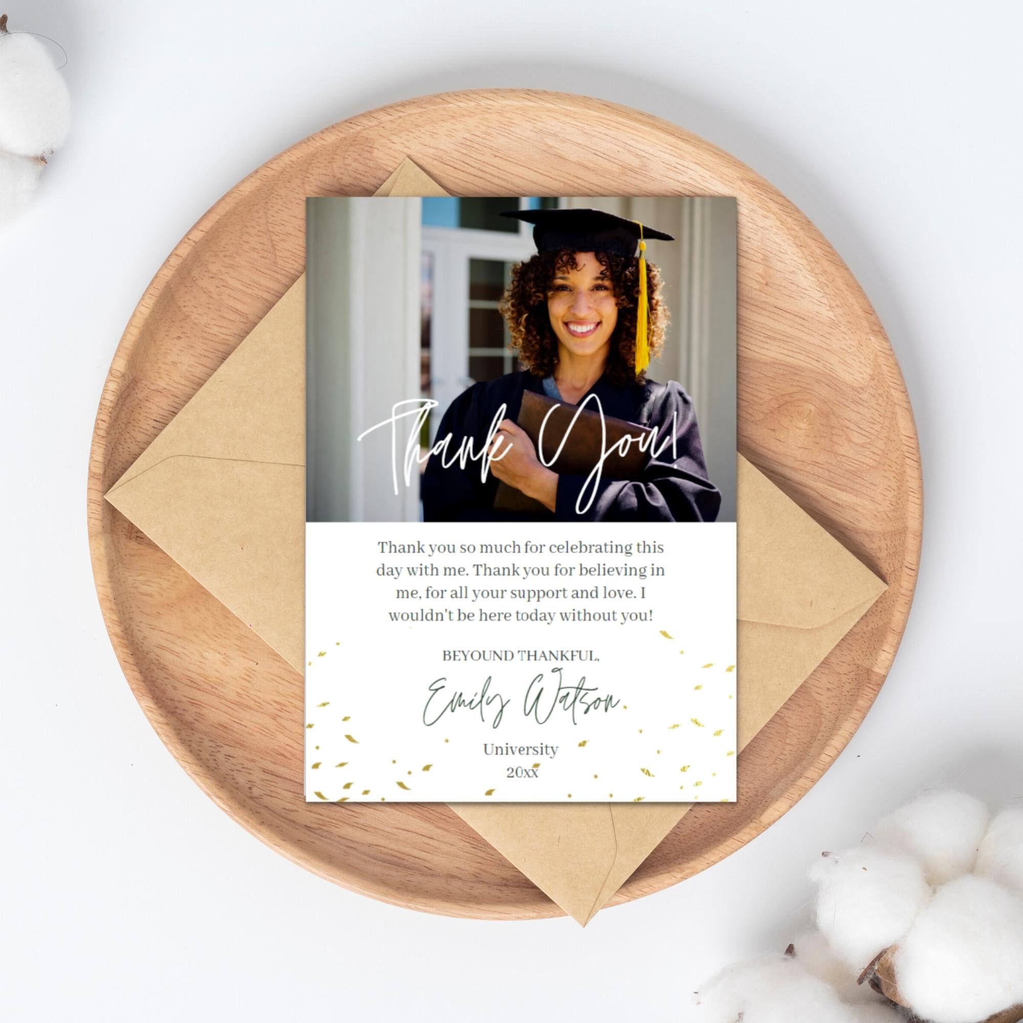 Graduation Thank You Card Template Personalized Graduation - Etsy