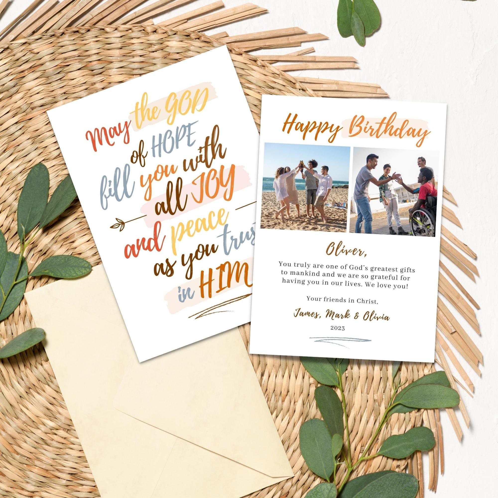 Christian Birthday Card Template Editable Birthday Card for - Etsy