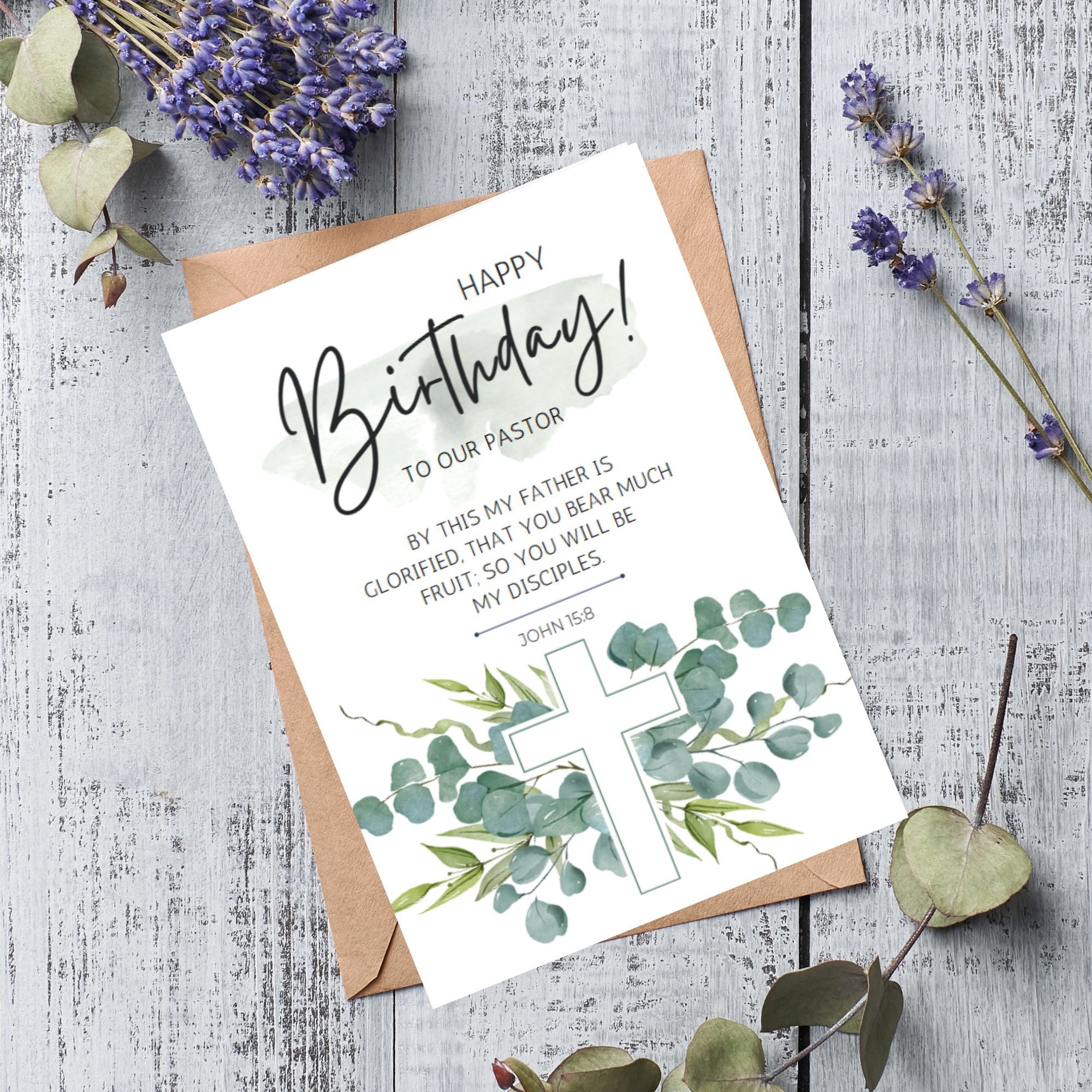 Printable Birthday Card for Pastor, Scripture Birthday Card for Church ...