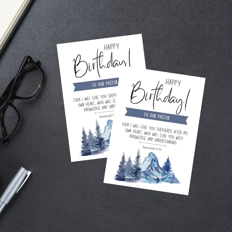 Printable Birthday Card for Pastor: Scripture Bible Verse (PDF Download ...